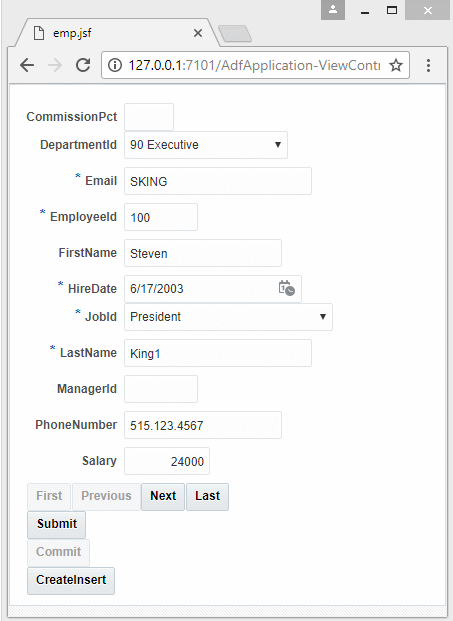 Create Update And Delele Data Using Adf Form In Adf Bc