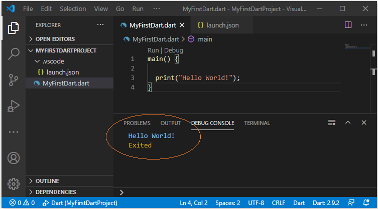 Run Your First Dart Example In Visual Studio Code Mobile Legends