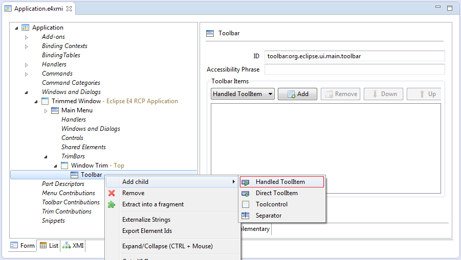Руководство Eclipse Rcp 4 для начинающих E4 Workbench Application