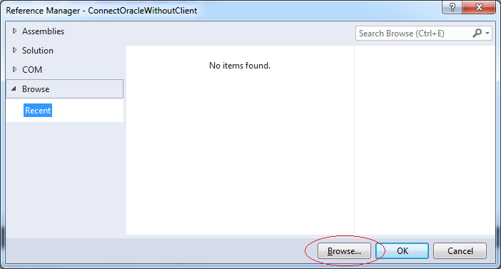 Подключиться к базе данных Oracle в C без Oracle Client