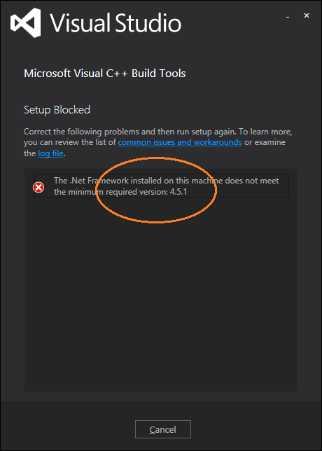 Установите Microsoft Visual C++ Build Tools