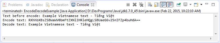 Ví dụ về Java encoding và decoding sử dụng Apache Base64 Ví dụ về Java encoding và decoding sử dụng Apache Base64